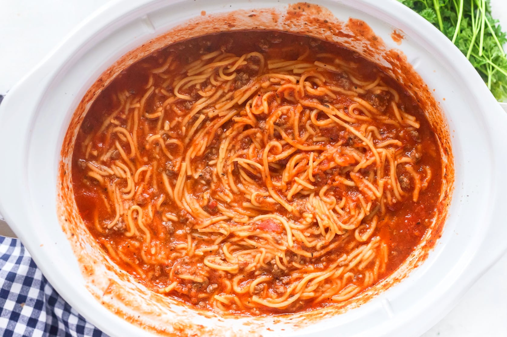 Crock Pot Spaghetti - Mama Loves Food