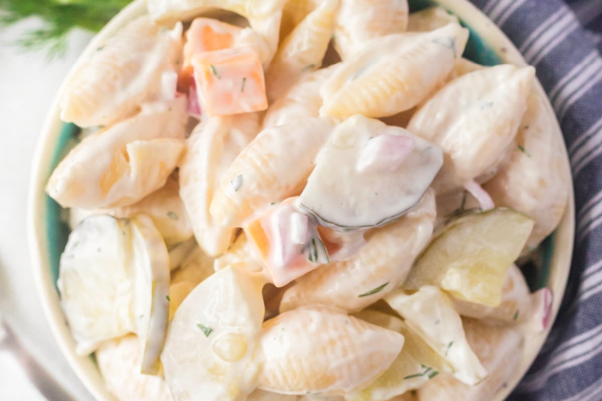 Dill Pickle Pasta Salad - Mama Loves Food
